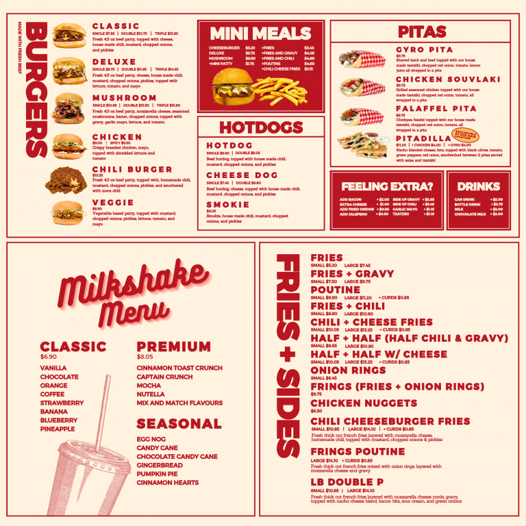 Burger Place – Website Menu – The Burger Place